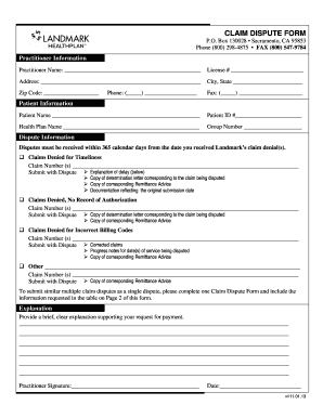 Fillable Online Claims Dispute Request Form (CDR) - Next Level Health Fax Email Print - pdfFiller