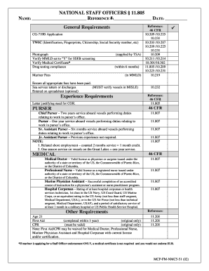 Fillable Online General Requirements 46 CFR - United States Coast Guard ...