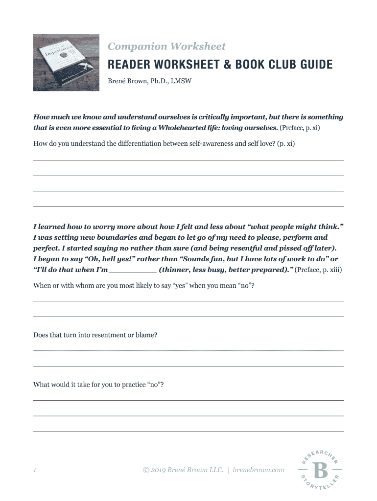 Fillable Online READER WORKSHEET & BOOK CLUB GUIDE Fax Email Print ...