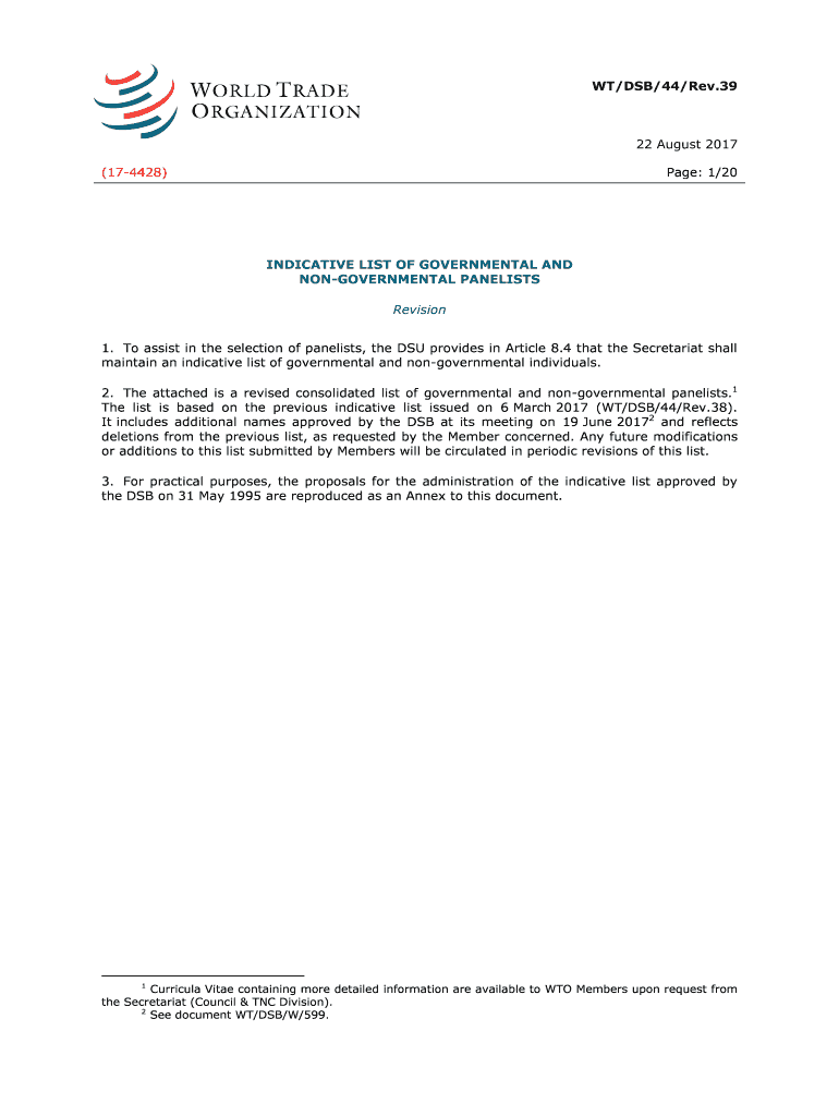 Fillable Online The attached is a revised consolidated list of ...