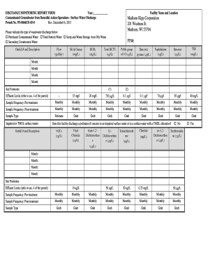 Fillable Online dnr wi discharge monitoring report form - WI DNR Fax ...