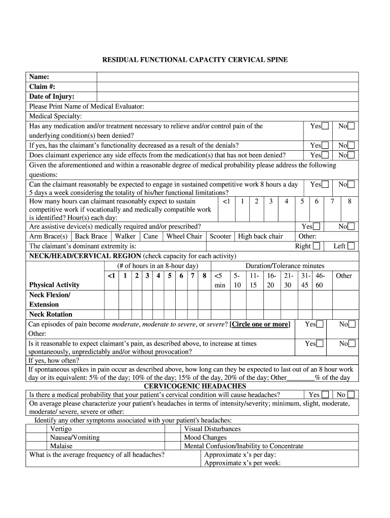 Fillable Online Cervical spine injury medical treatment guidelines ...