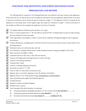 Fillable Online Example Checklist for Preliminary/Concept Fax Email ...