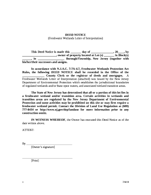 (Freshwater Wetlands Letter of Interpretation) Doc Template | pdfFiller