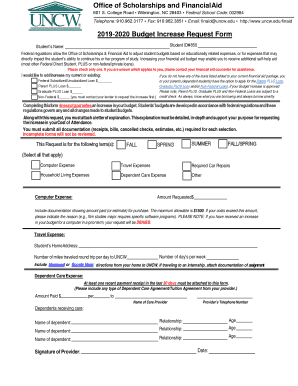Fillable Online 2019-2020 Budget Increase Request Form Fax Email Print ...
