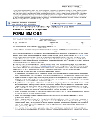 Fillable Online FORM BMC-85 - Vine Line Logistics, Inc. Fax Email Print ...