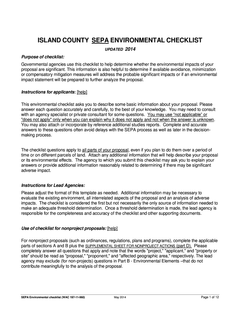 Fillable Online fortress wa SEPA ENVIRONMENTAL CHECKLIST - Island County, Washington Fax Email ...