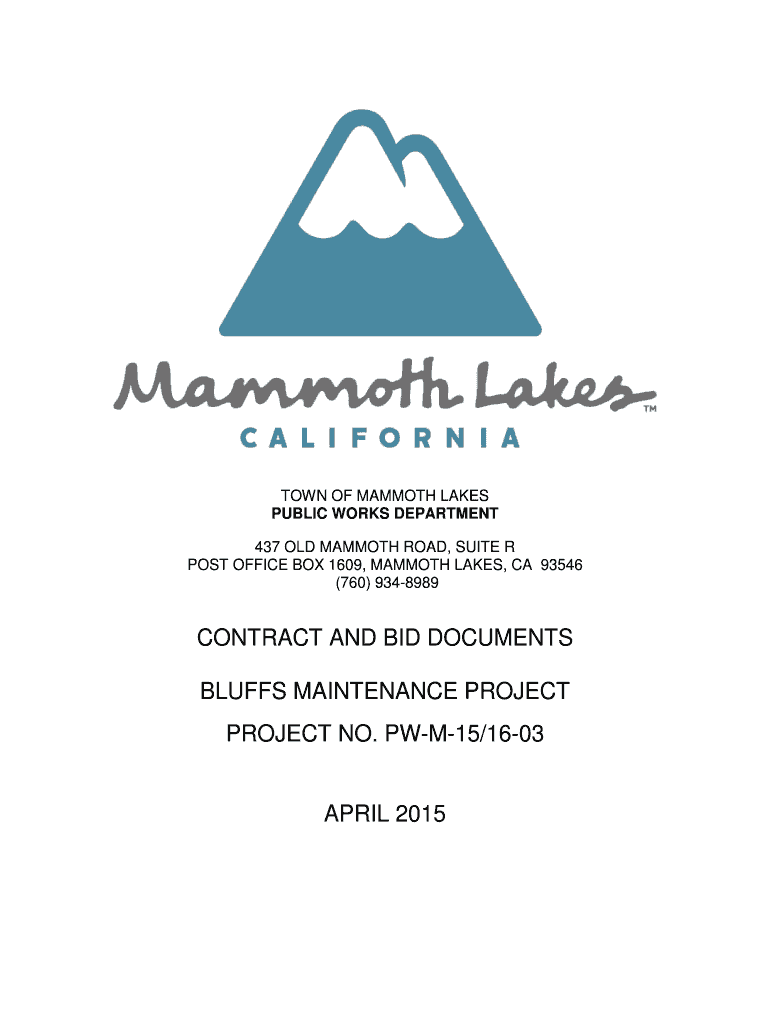Fillable Online Public WorksMammoth Lakes, CA - Town of Mammoth Lakes Fax Email Print - pdfFiller