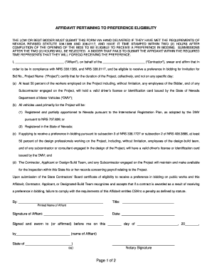 Fillable Online of 2 AFFIDAVIT PERTAINING TO PREFERENCE ELIGIBILITY Fax Email Print - pdfFiller