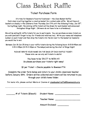 Fillable Online Ticket Purchase Form - bowmanpta.org Fax Email Print ...