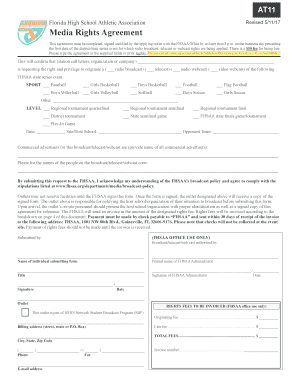 Fillable Online Media Rights Agreement - fhsaa Fax Email Print - pdfFiller