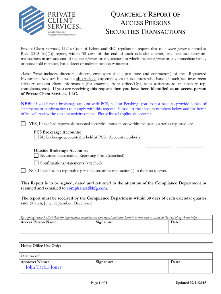 Fillable Online Final Rule: Investment Adviser Codes of Ethics ...