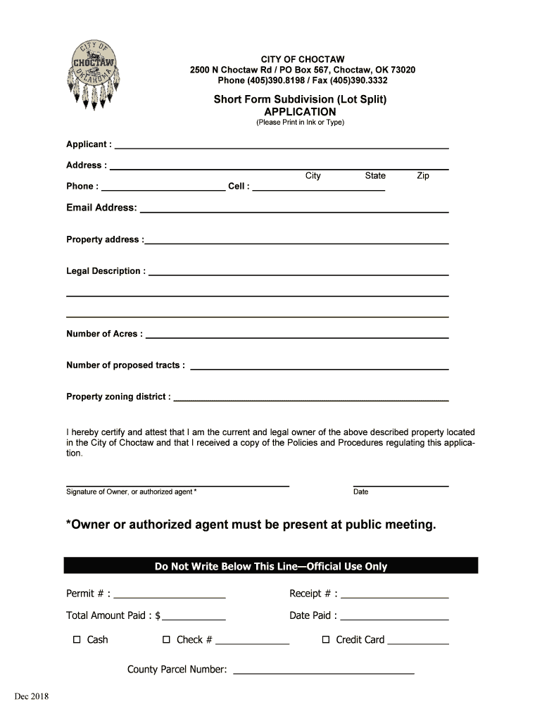 Fillable Online Fillable Online lot split application - City of East ...