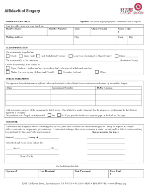 Fillable Online AFFIDAVIT OF FORGERY must complete this form in long ...