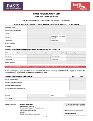 Fillable Online BASIS REGISTRATION LTD Fax Email Print - pdfFiller