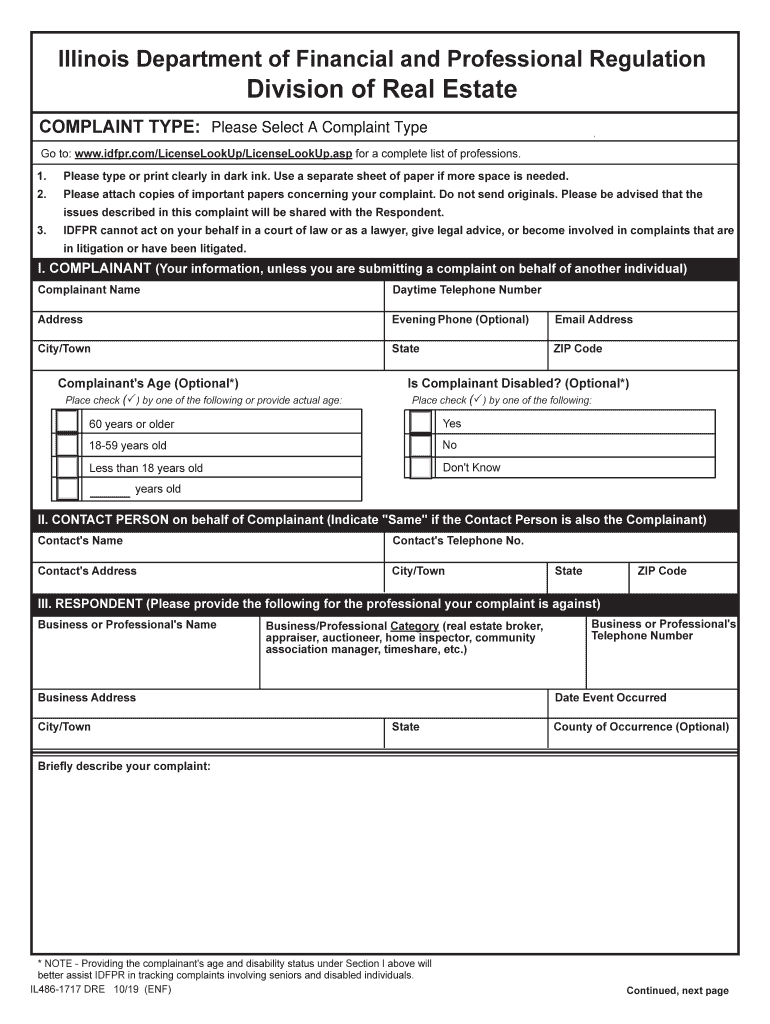 Fillable Online Division of Real Estate - idfpr Fax Email Print - pdfFiller