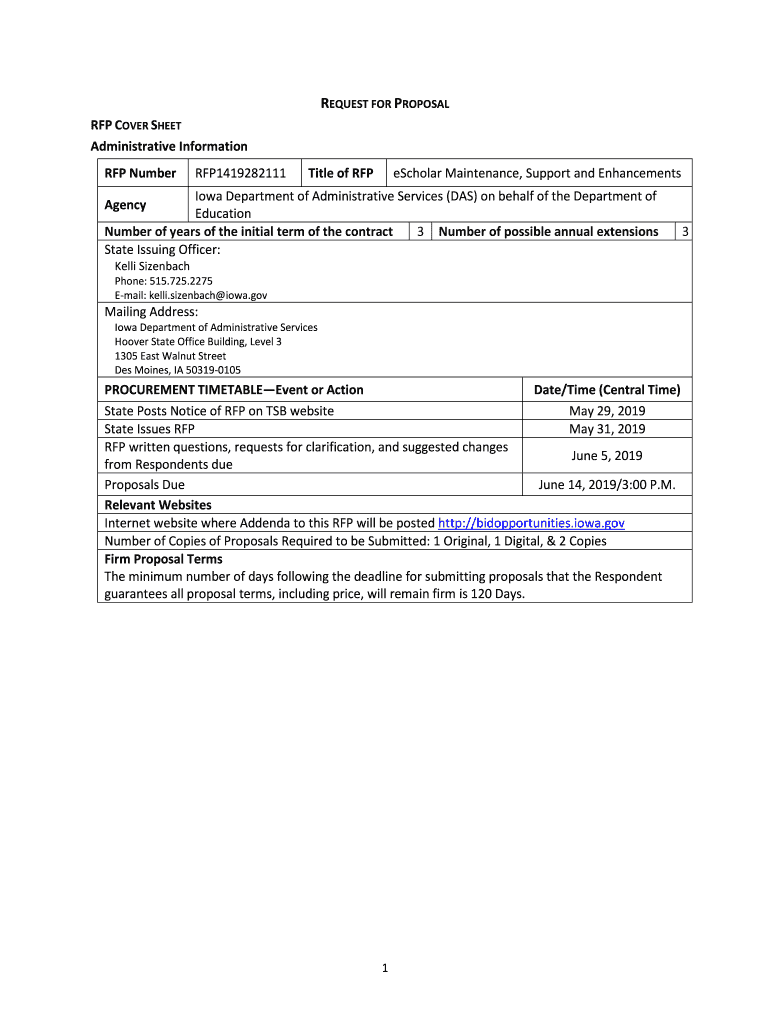 Fillable Online Lois RFP Template - Iowa Fax Email Print - pdfFiller