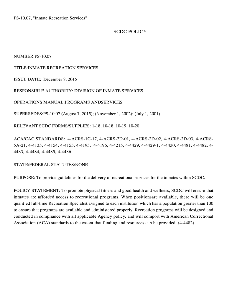 Fillable Online SCDC POLICY Fax Email Print - pdfFiller