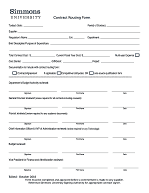 Fillable Online internal simmons Contract Routing Form - Simmons ...