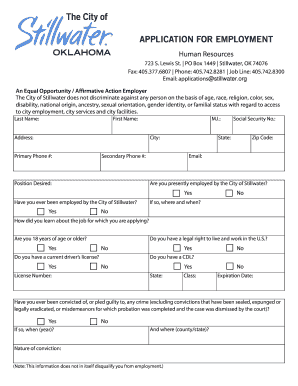 Fillable Online 13+ Sample HR Application Forms & Templates - PDF, DOC ...