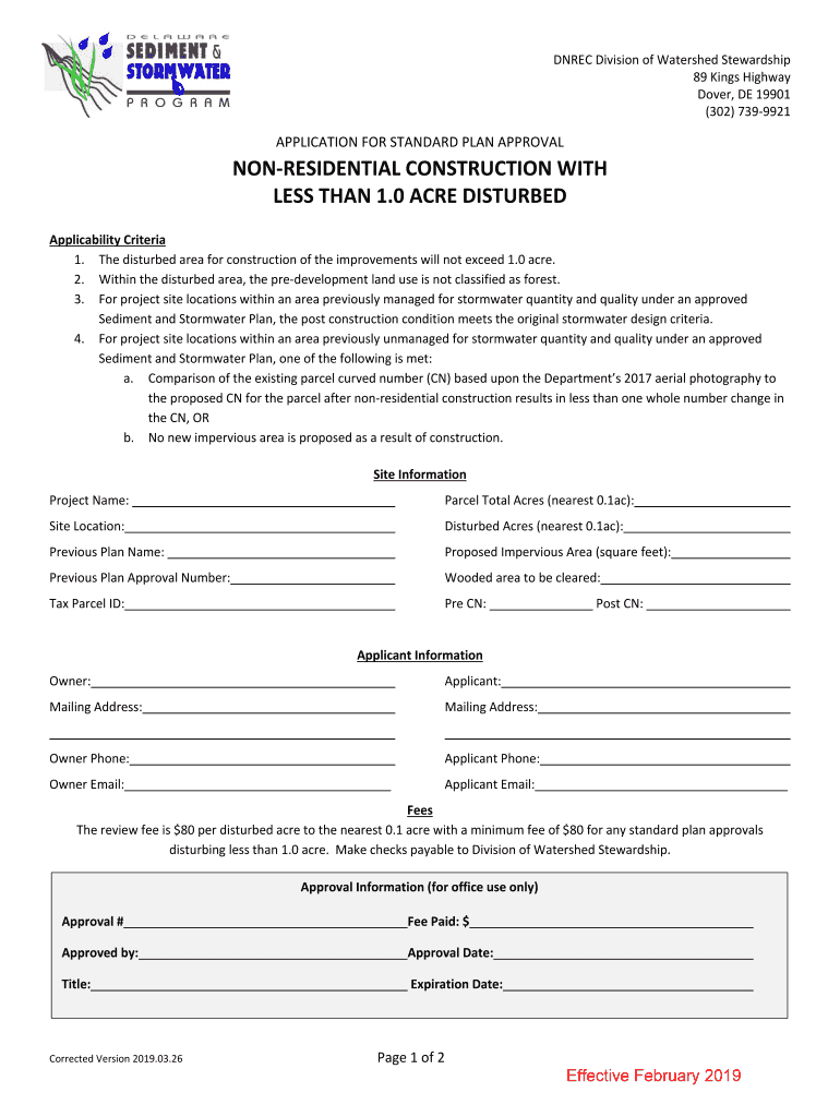 Fillable Online 3.01.1.3.1 Application for Standard Plan Approval ...