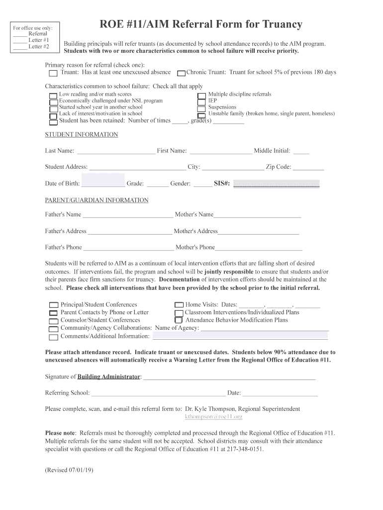 Letter of truancy: Fill out & sign online | DocHub