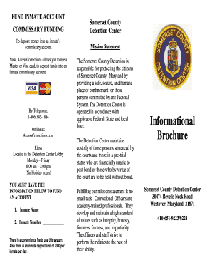 Somerset County Jail Commissary - Fill Online, Printable, Fillable ...