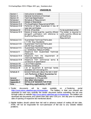 Fillable Online Spec 4651 guy Insulators.docx 1 INDEX Section-I ... Fax ...