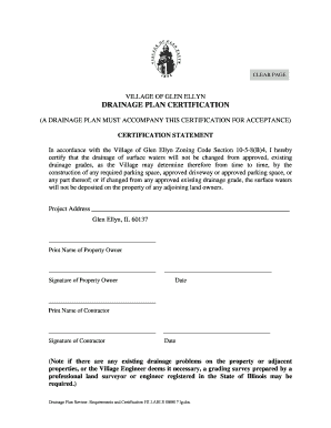 Fillable Online Drainage Plan Review Requirements and Certification ...