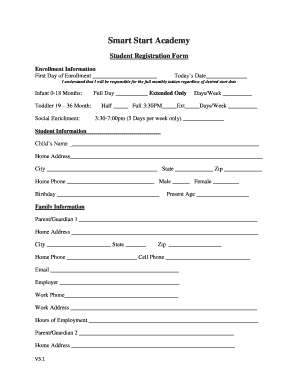Fillable Online Enrollment - Smart Start ELC Fax Email Print - pdfFiller