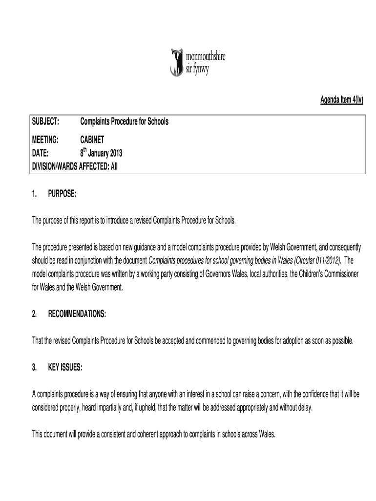 Fillable Online Addressing parents' concerns and complaints effectively ...