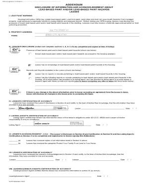 Fillable Online DISCLOSURE OF INFORMATION AND ACKNOWLEDGMENT LEAD BASED ...