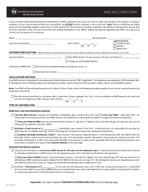 Fillable Online RMD ELECTION FORM Fax Email Print - pdfFiller