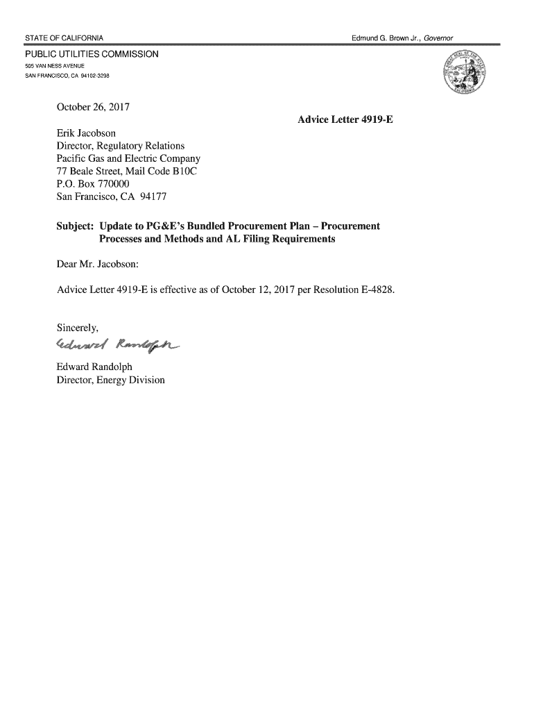 Fillable Online Advice Letter 4919-E Fax Email Print - pdfFiller