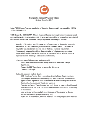Fillable Online University Honors Program Thesis Fax Email Print ...