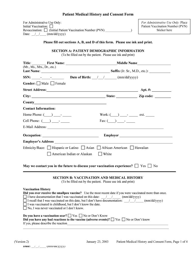 Fillable Online Patient Medical History and Consent Form Fax Email Print - pdfFiller