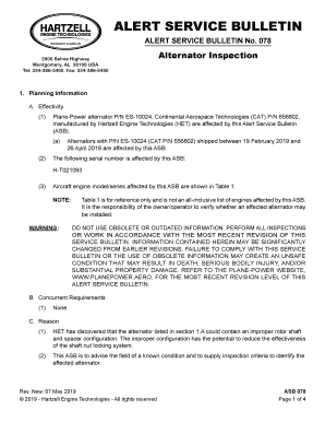 Fillable Online alert service bulletin - Plane-Power Fax Email Print ...