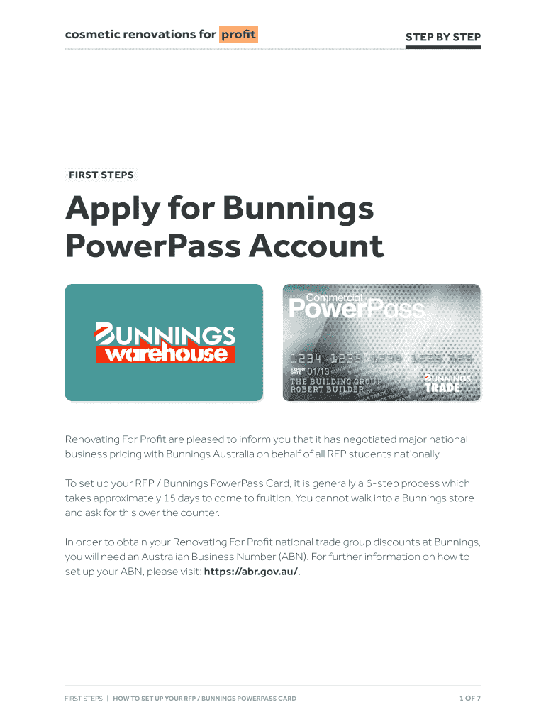 Bunnings Power Pass Card Application Form - Fill Online, Printable ...