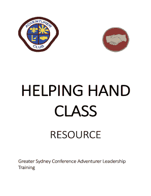 Fillable Online Helping Hand Class Page - Adventurers South Pacific Fax ...