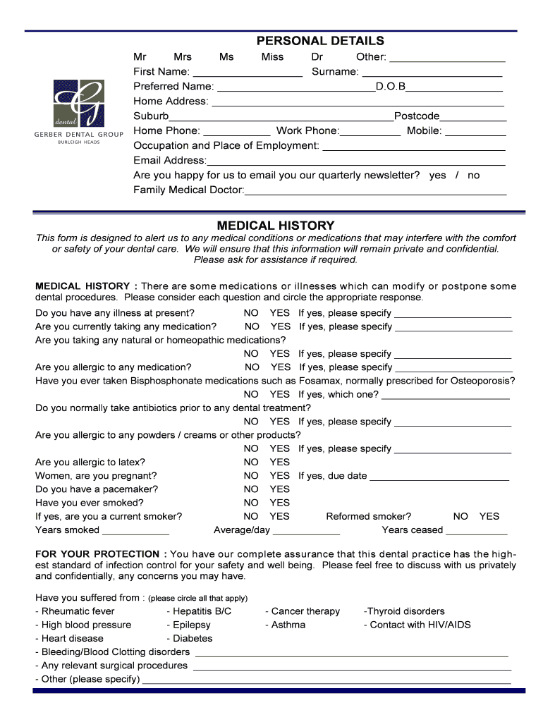 Fillable Online New Patient Registration Form Template - RMIT Fax Email ...