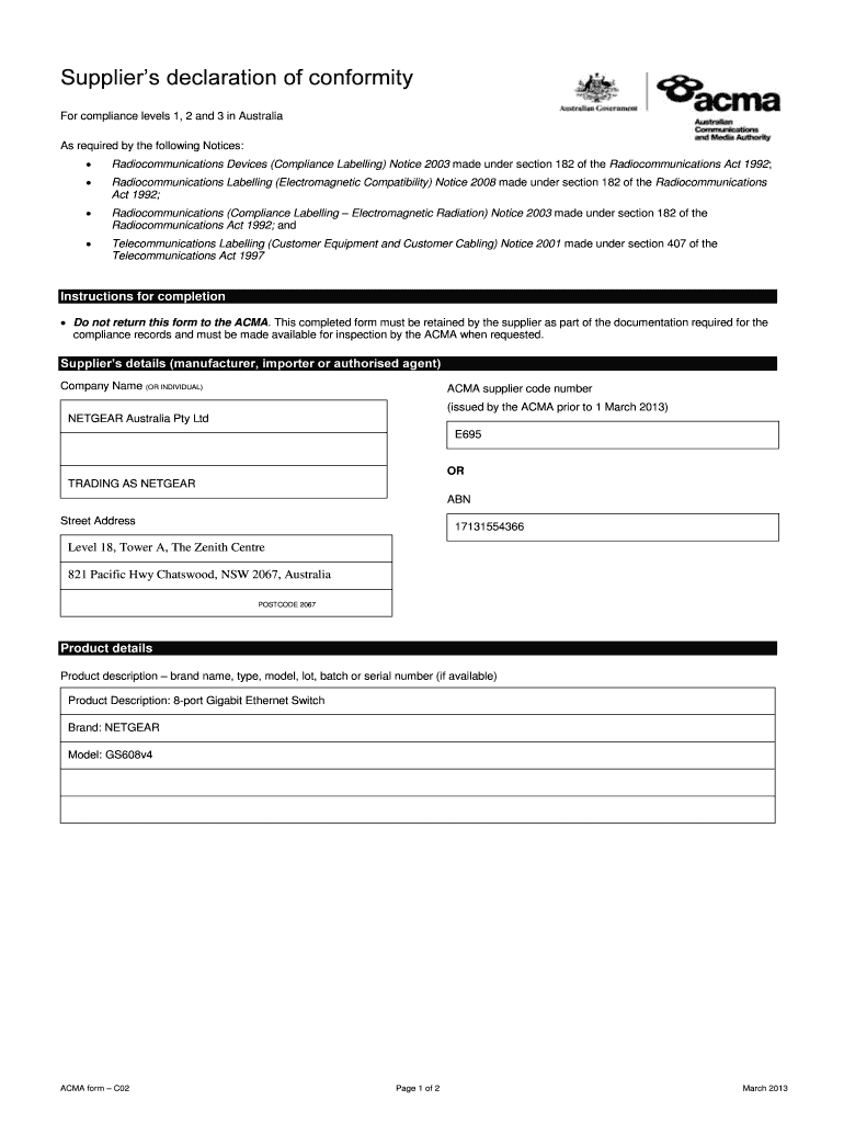 Fillable Online Suppliers declaration of conformity - Siemens Fax Email ...