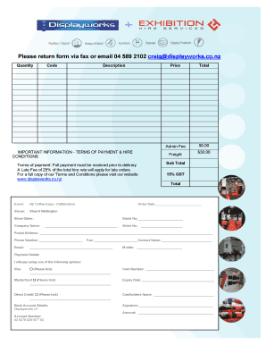 Fillable Online Please return form via fax or email 04 589 2102 craig ...