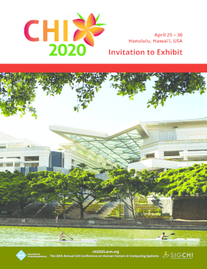 Fillable Online CHI 2020 Invitation to Exhibit - ACM Fax Email Print ...