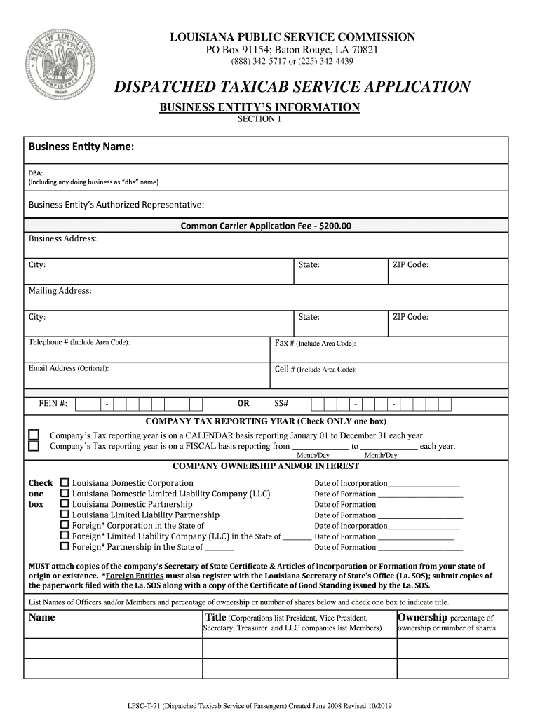 Fillable Online Application for Non-Consensual Wrecker/Towing Services ...