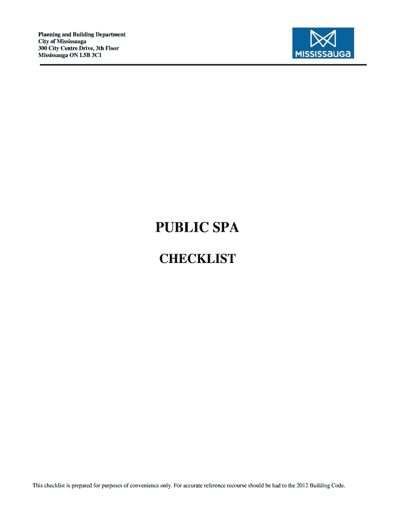 Fillable Online Public Spa Checklist Fax Email Print - pdfFiller