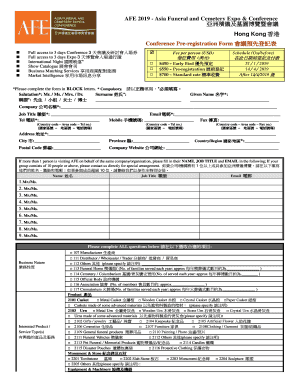 Fillable Online Conference Pre-registration Form ??????? Fax Email ...