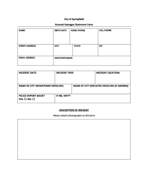 Fillable Online General Damages Statement Form Fax Email Print - pdfFiller