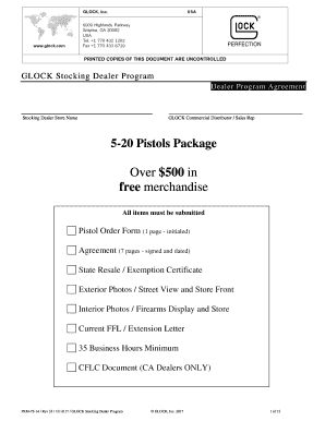 Fillable Online Glock Stocking Dealer Program - Fill Online, Printable ...