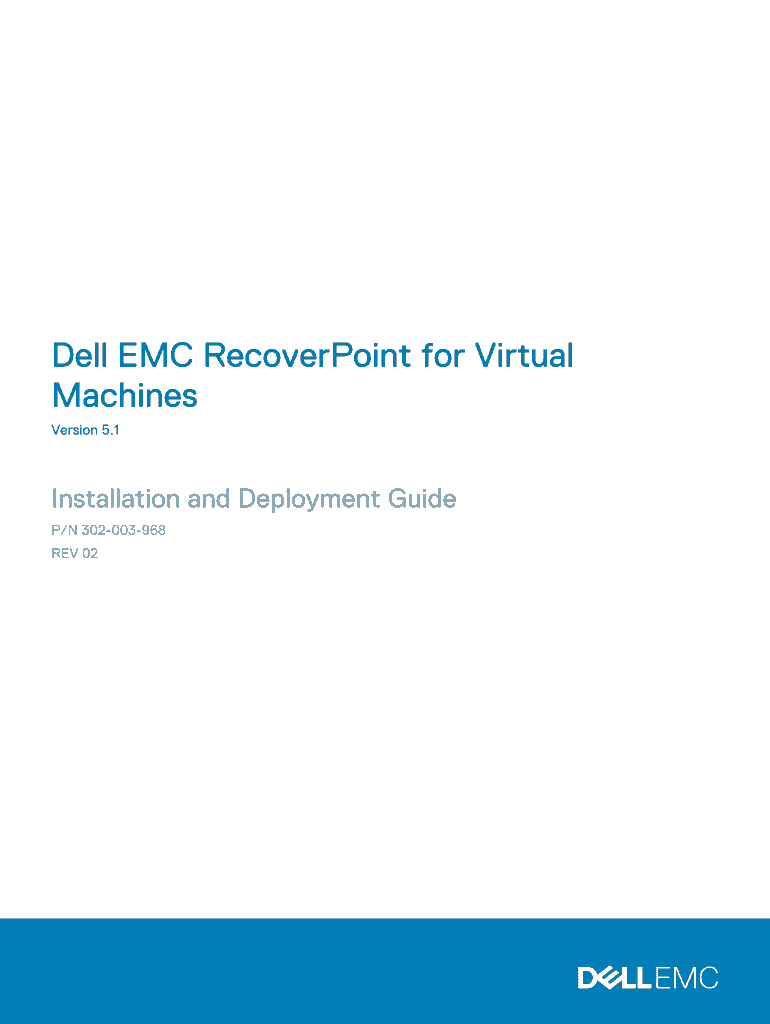 Fillable Online DellEMCRecoverPoint for Virtual Machines Installation ...