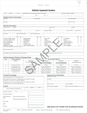 Fillable Online MV2714 - Vehicle Impound Invoice Fax Email Print ...